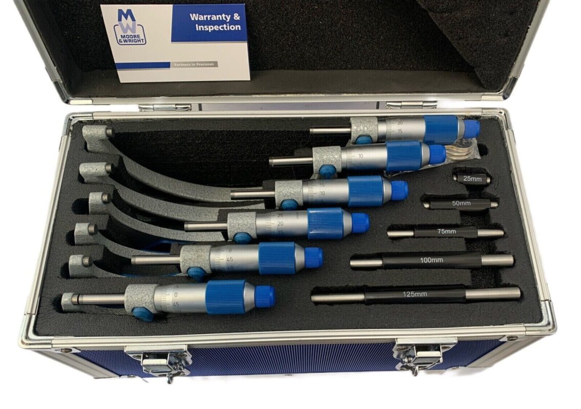 Moore & Wright Outside Micrometer Set 0-150mm MW215-03BL - Myford Tools