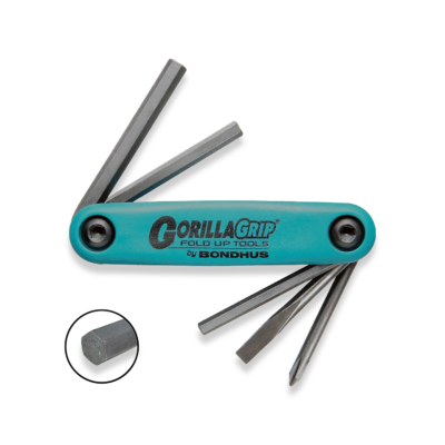 BONDHUS Gorilla Grip Hex Fold Up Allen Key Set With PH/SLOT Drivers ...