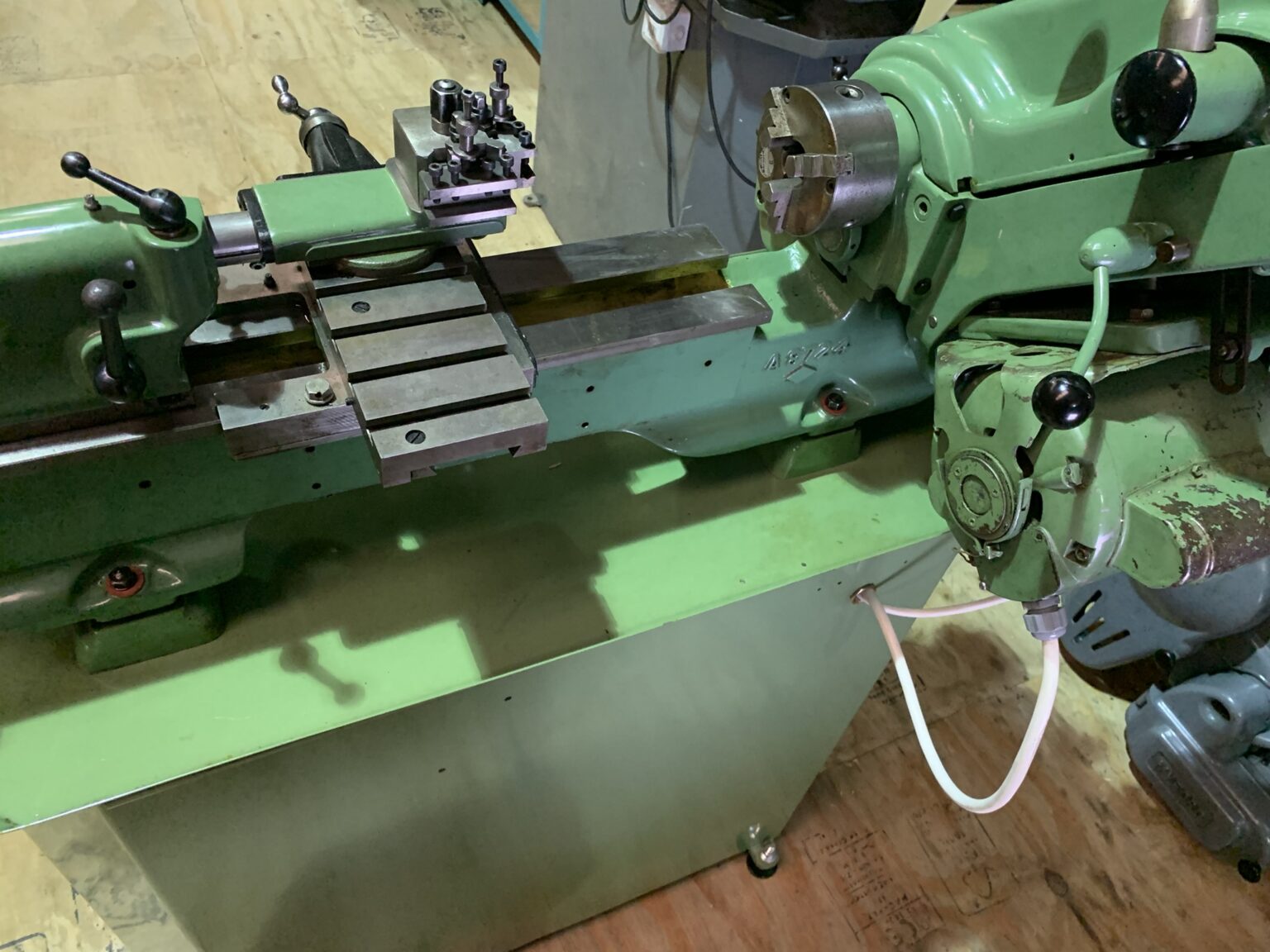 Myford Super 7 lathe with gearbox power cross feed motor switch cabinet ...