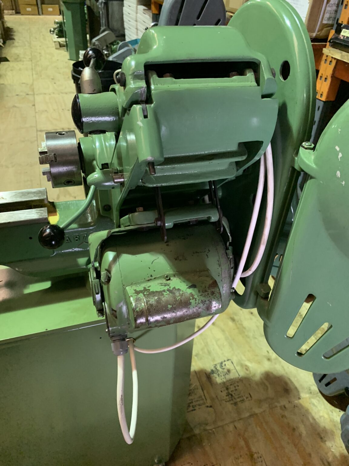 Myford Super 7 lathe with gearbox power cross feed motor switch cabinet ...